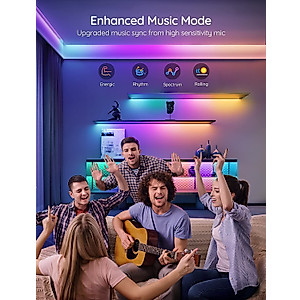 Govee 65.6ft RGBIC LED Strip Lights for Bedroom, Smart LED Strip Lights Alexa Compatible, DIY Multiple Colors on One Line, Color Changing LED Lights Music Sync, Festival Decoration, 2 Rolls of 32.8ft