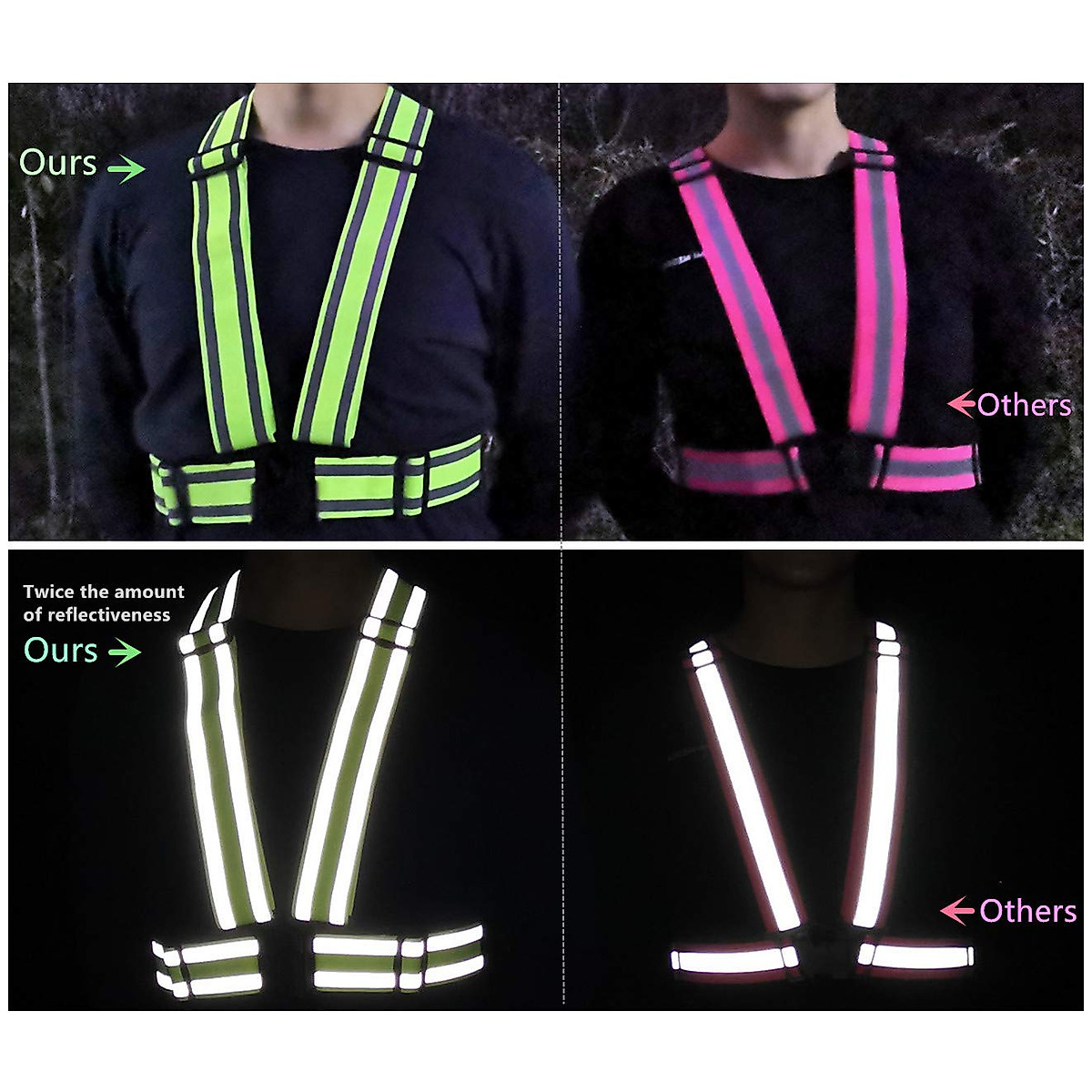 IDOU High Visibility Reflective Safety Vest, Lightweight,Adjustable & Elastic, Hi Vis Running Gear for Walking,Cycling,Construction Workers,Men,Women
