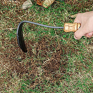 Elegital Kana Hoe 217 Japanese Garden Tool - Hand Hoe/Sickle is Perfect for Weeding and Cultivating. The Blade Edge is Very Sharp. (Beijing-022)