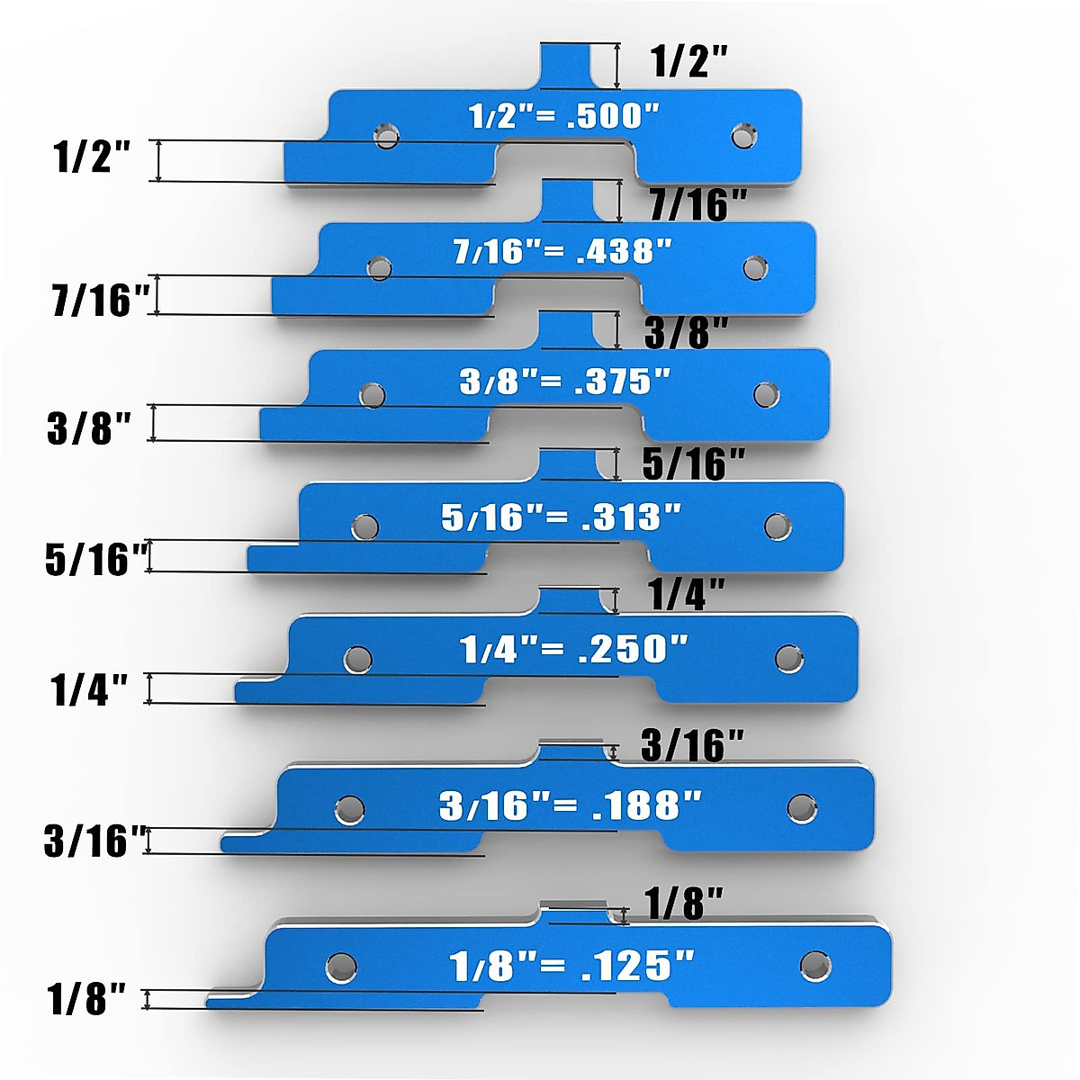 Yiranok Setup Block Height Gauge Set - Precision Aluminum Router Table Set Up Bars - 7 Pcs Table Saw Accessories Miter Gauge Tools - Gift Choice for Carpenter, Construction, Woodworking, DIY Handyman