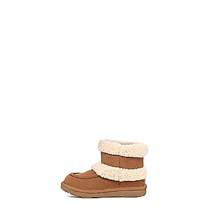 UGG Unisex-Child Ultra Mini Ugg Fluff Boot, Chestnut, 2 Little Kid