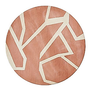 Main + Mesa 10" Round Sandstone Trivet, Terracotta/Off-White