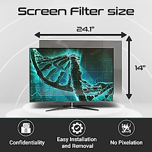 EZ-Pro Screen Protector Privacy Screen Panel for 27 inches (Screen Measured Diagonally) Computer Monitor, Anti Blue Light and Easy Installation, Screen Panel Size 14" Height x24.1 Width