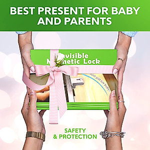 Cabinet Lock for Babies, Magnetic Child Safety Lock, Cupboard and Drawer Baby Proofing Lock, Invisible Magnetic Lock, Easy Installation (10 locks + 2 keys)