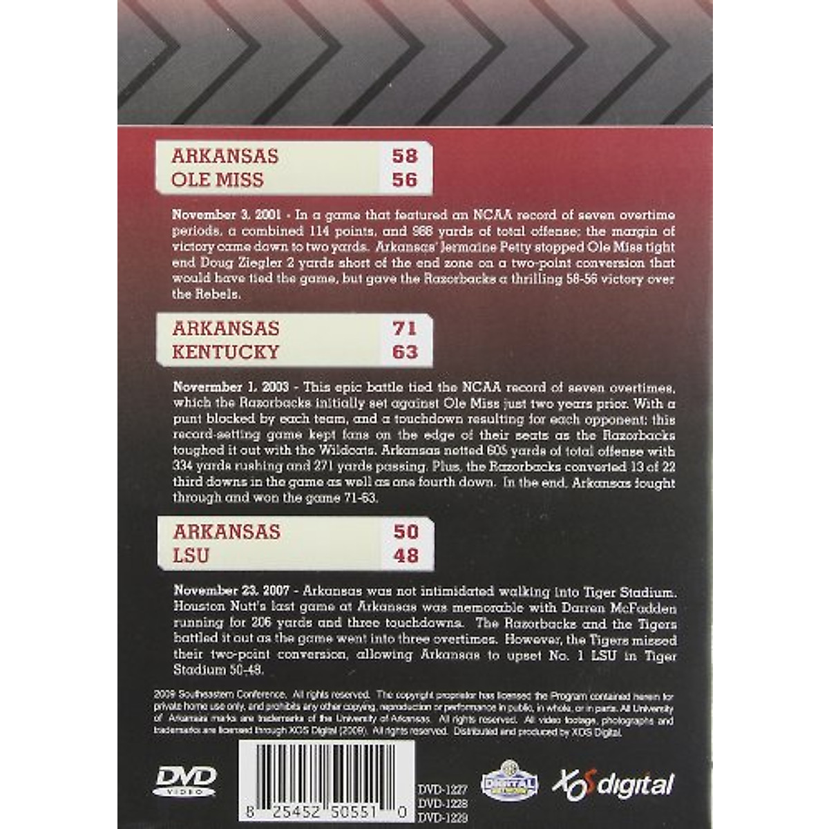 Arkansas SEC Classics 3-DVD Set