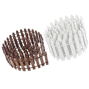 STOBOK 2pcs Mini Fence Mini Wood Fencing DIY Wood Picket Fence Miniature Fence Decoration Decorative Fence Panels Micro Landscape Accessories Fairy Garden Barrier Wooden Sand Table House