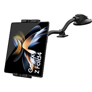 Charchendo Car Dashboard Phone Mount for Samsung Galaxy Z Fold, Windshield Tablet Holder with Suction Cup Compatible with Samsung Galaxy Z Flip 3 4, Z Fold 3 4, iPad Pro Air Mini and 4-12.9'' Devices