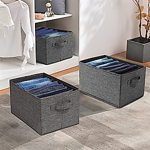 Mayniu Wardrobe Clothes Organizer for Folded Clothes, Closet Organizers and Storage with 7 Large Grids for Jeans, Sweater, Pants, T-shirt, Thin Coat, Dress, Foldable and Stackable (2 Pack)