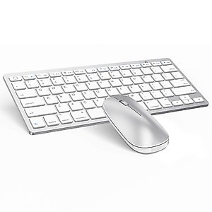 OMOTON Bluetooth Keyboard and Mouse for iPad (10th/ 9th/ 8th), Wireless Keyboard and Mouse Compatible with iPad Pro 12.9/11 inch,iPad Air 5th/ 4th, and Other Bluetooth Enabled Devices, Silver White