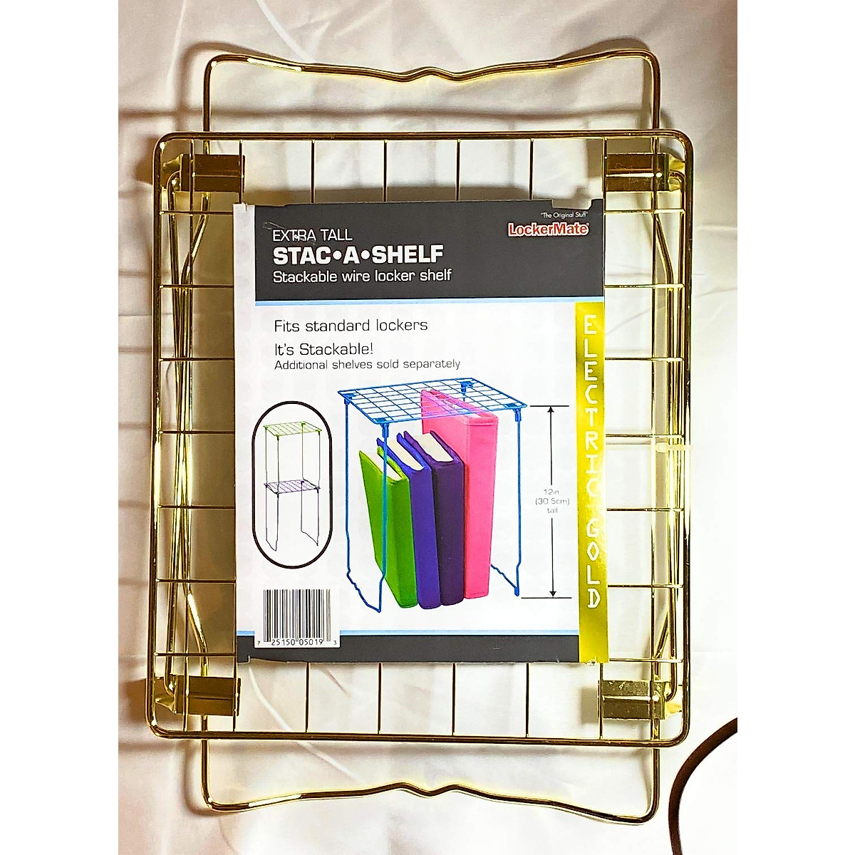 Stac•A•Shelf Extra Tall Electric Gold Stackable Locker Shelf