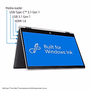 HP Pavilion X360 14-Inch Convertible Laptop, Intel Core I5-8265U Processor, 8 GB RAM, 256 GB Solid-State Drive, Windows 10 Home (14-cd1010nr, Natural Silver)