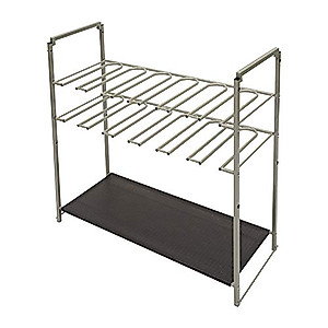 Organize It All 6 Pair Boot Rack | Dimensions: 27.76 x 10.63 x 25.12 | Stackable | Space Saving | Closet Storage |Durable| Sliver | Brown
