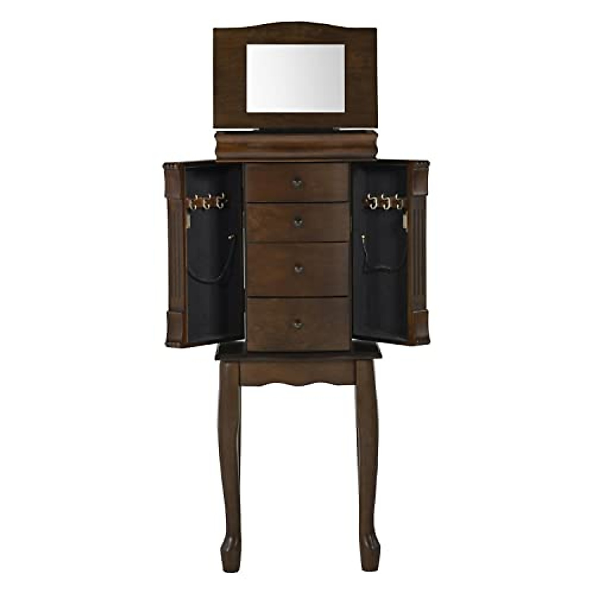 Powell Louis Philippe Jewelry Armoire, Walnut