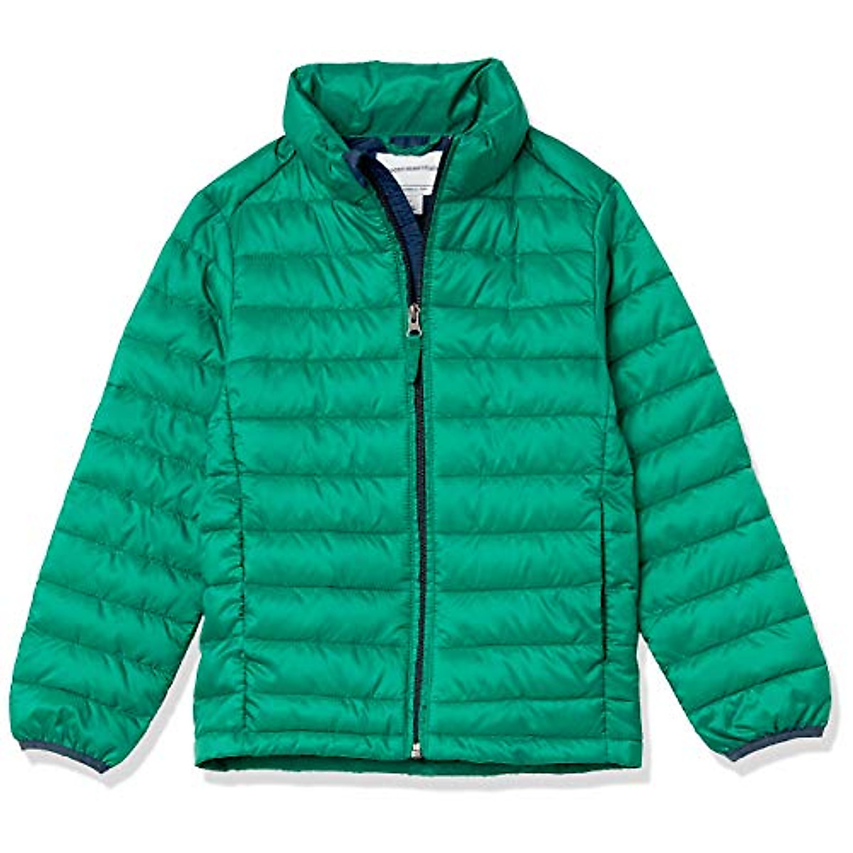 Amazon Essentials Boys' Lightweight Water-Resistant Packable Puffer Jacket, Green, Large