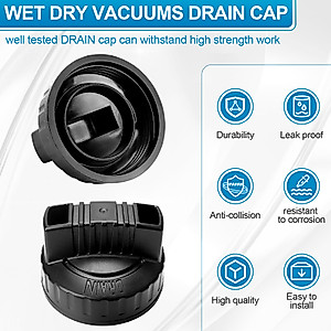 47922 Vac Drain Cap Compatible with Ridgid Shop Vacuum Cleaner and Craftsman Shop Vacuum, 1.97'' ID Wet/Dry Vacuum Replacement Drain Cap（1pack）