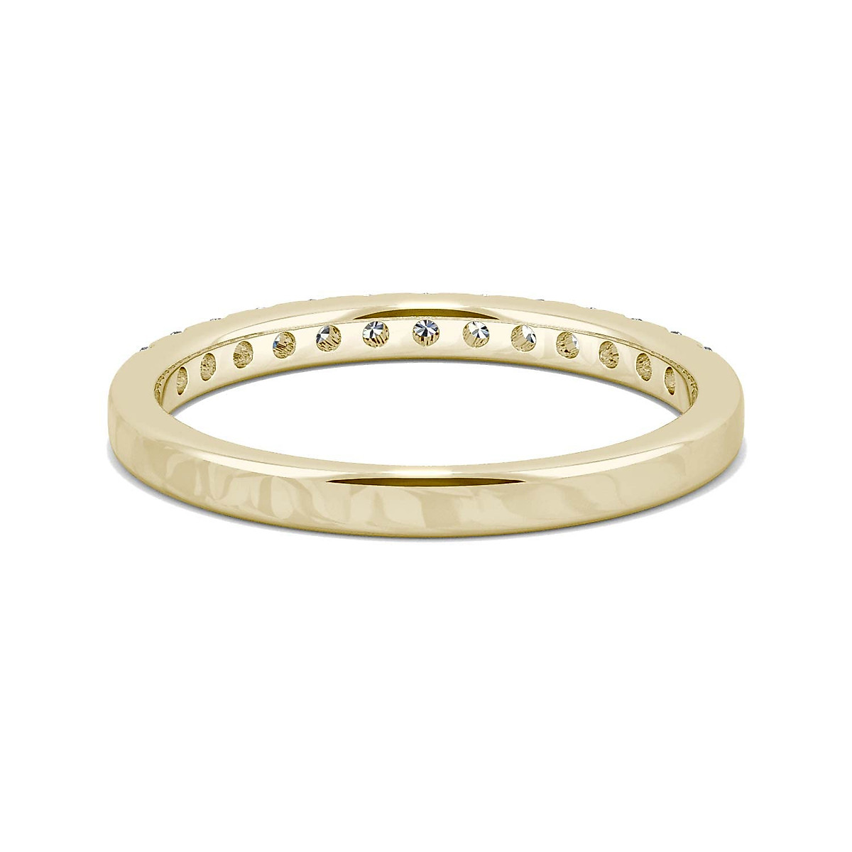 14K Yellow Gold Forever One 1.8mm Round Moissanite Wedding Band-size 8.75 0.29cttw DEW by Charles & Colvard