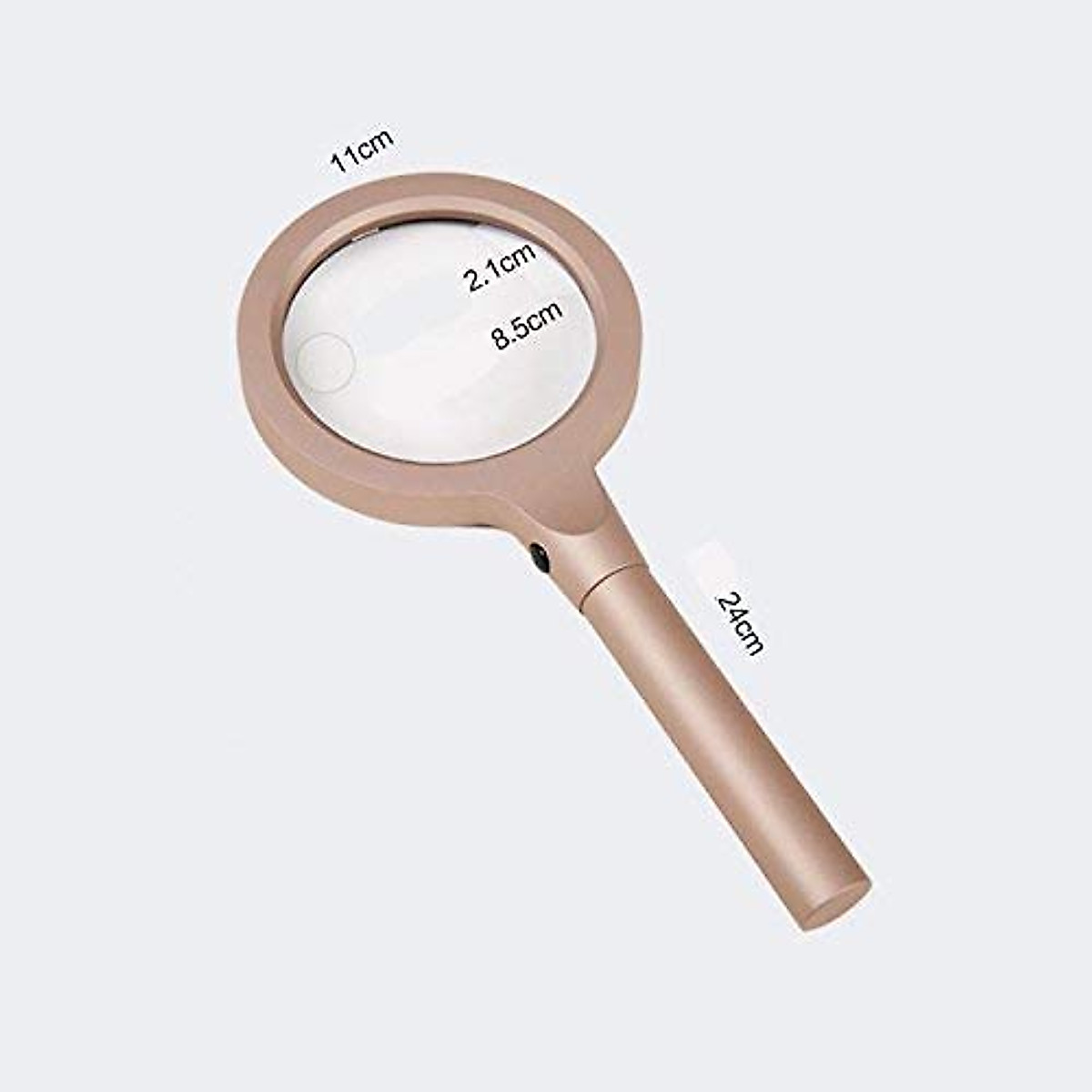 Weiping - Handheld Magnifying Glass, Can Magnify 10 20 Times Old Reading and Repair, HD HD Magnifying glasss12 LED Light Children's Mirror Bimetallic Frame Handle Magnification