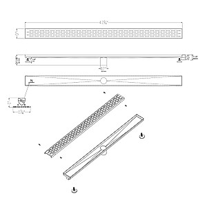 ALFI brand ABLD47C-BSS Shower Drain, Brushed Stainless Steel