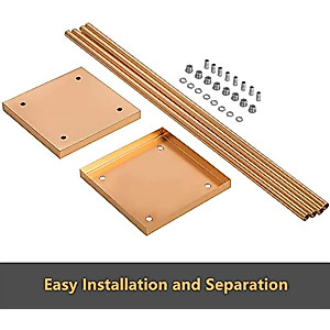 10 Pcs Wedding Flower Stand Metal Vase Stand with Plates Gold Floor Metal Column Gold Rectangular 7.87" x 7.8 7"x 31.5" Flower Display Stands Table Flower Stands for Wedding Party Events Table Decor (31.5 inch Tall)