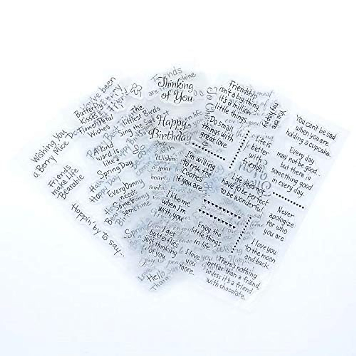 Welcome to Joyful Home 4pcs/Set Different Sentiments Rubber Clear Stamp for Card Making Decoration and Scrapbooking