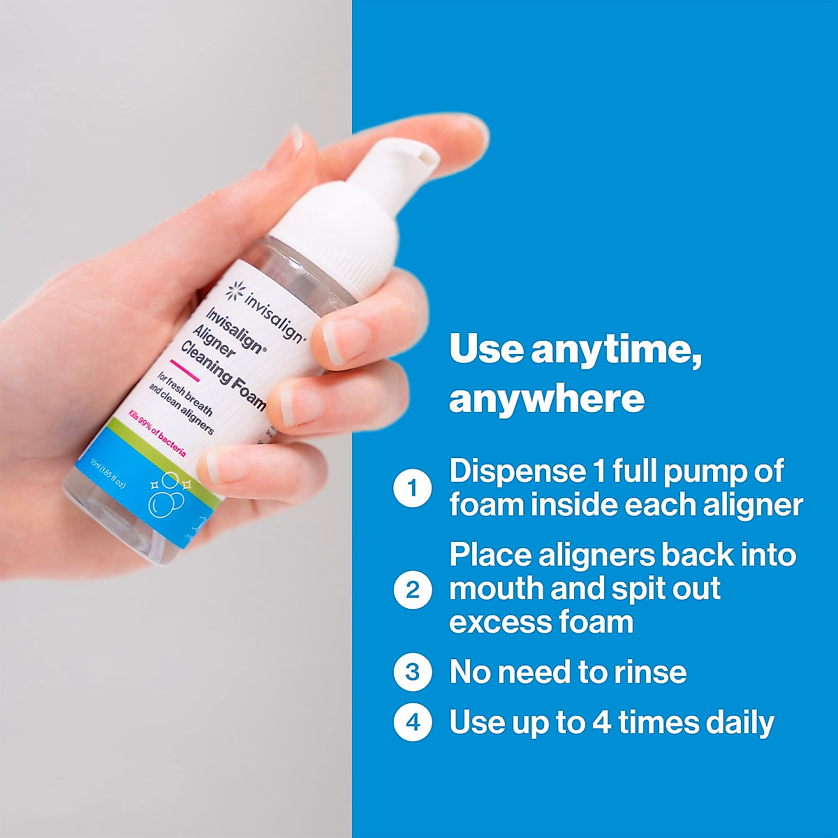 INVISALIGN Aligner Cleaning Foam for Aligner and Retainer Cleaning, 55 ml