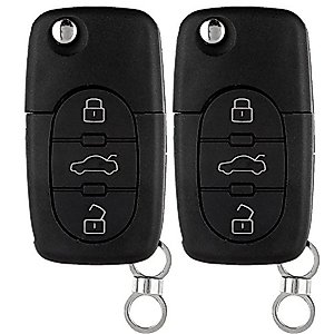 ECCPP 2PCS Uncut Keyless Entry Remote Control Car Key Fob (Shell Case) for A udi A4 for Audi TT/ A6 Quattro / A8 Quattro/Allroad Quattro/TT Quattro 4D0837231E 4D0837231P MYT8Z0837231