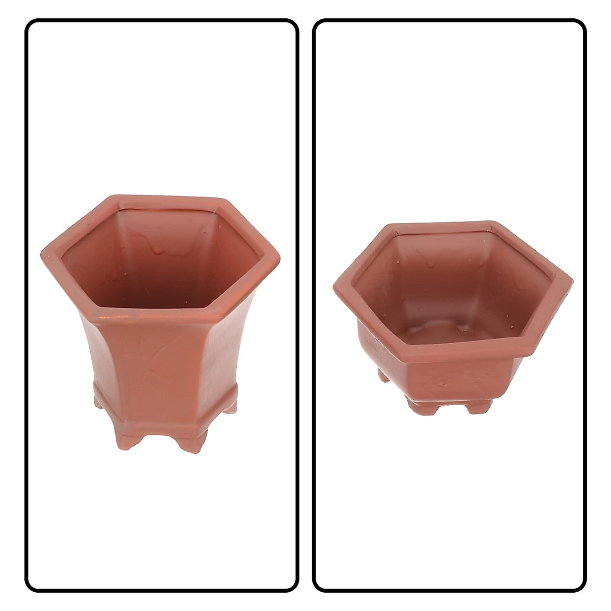 YARNOW Terra Cotta Pots 4pcs Planting Plant Office Pottery Desk Terracotta Flower Small Drainage Favor Ceramic Plants Bonsai Pots Wedding Flowerpot Clay Indoor Planters Hexagon Chinese Orchid Pots