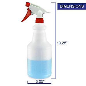 EZPRO USA Small Size Transparent Plastic Empty Spray Bottles Mist for Cleaning Solutions, Spray Bottle with Measurements, Upside Down Squirt Bottle, 4 pack