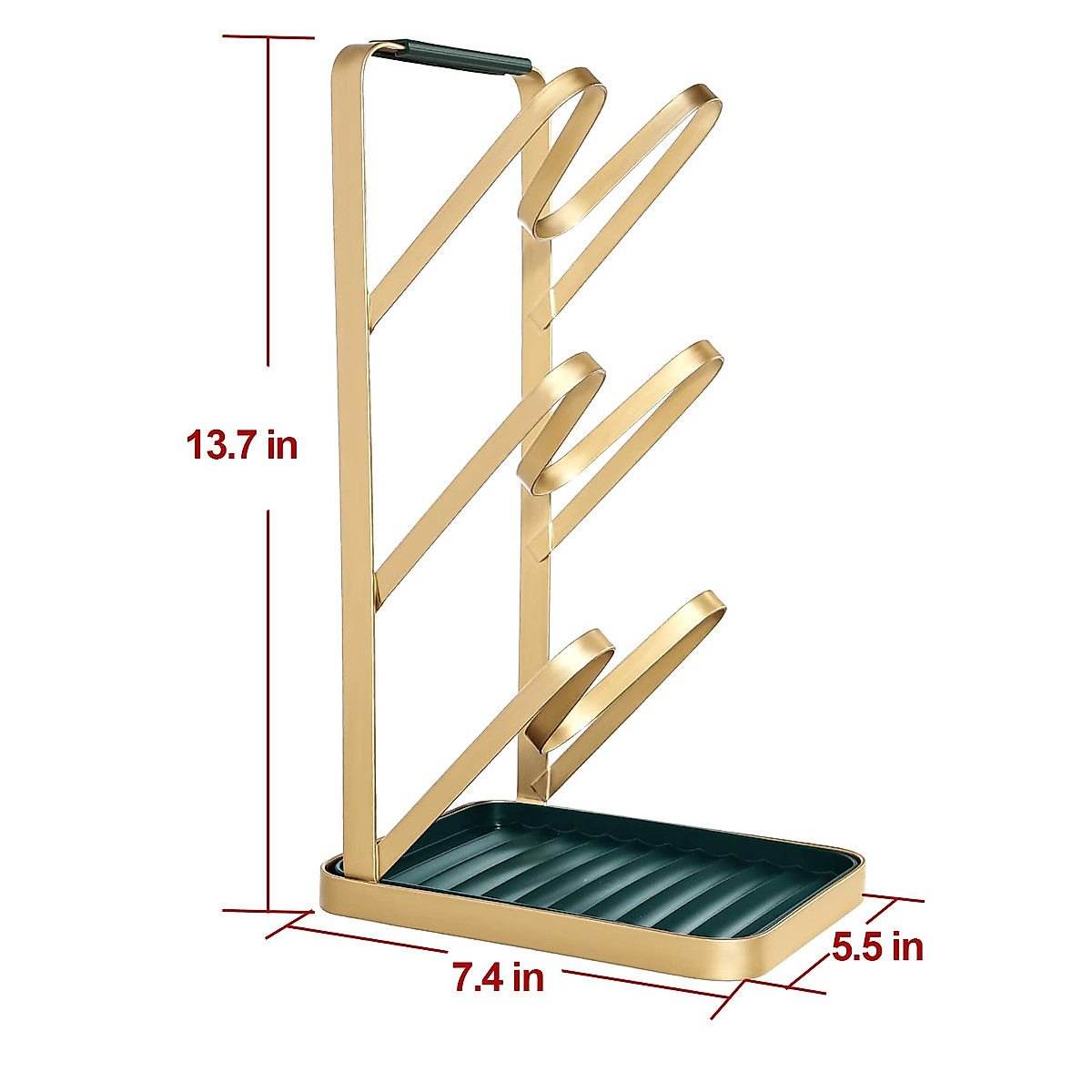 ZXMOTO Pot Lid Holder Spoon Rest Holder Utensil Rests for Kitchen Cabinet Spatula Rack Countertop Lid Organizer with Drip Pad 3-Tiers