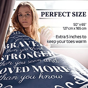 InnoBeta Inspirational Blankets for Women, Men, Get Well Soon Gift for Friends Recovering from Surgery, Chemotherapy, Cancer, Flannel Throw Blanket, 50'' x 65'' - You are Braver Than You Think