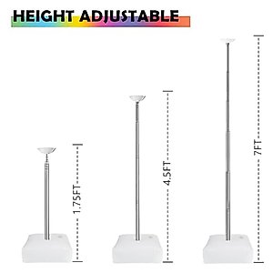 AooeDomi Metal Balloon Column Kit Set of 4, Reusable Telescopic Design with Base, Height Adjustable from 1.5 to 7 Ft, Balloon Stander for Party Decorations