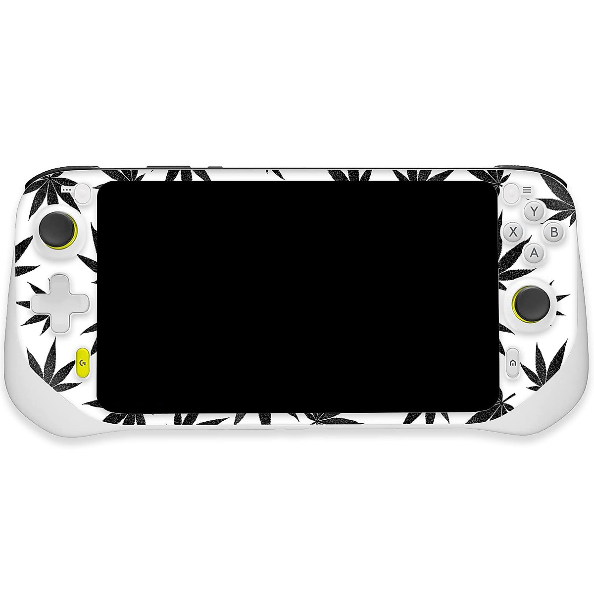 MightySkins Glossy Glitter Skin Compatible with Logitech G Cloud Gaming Handheld - Pot Leaves Black | Protective, Durable High-Gloss Glitter Finish | Easy to Apply | Made in The USA