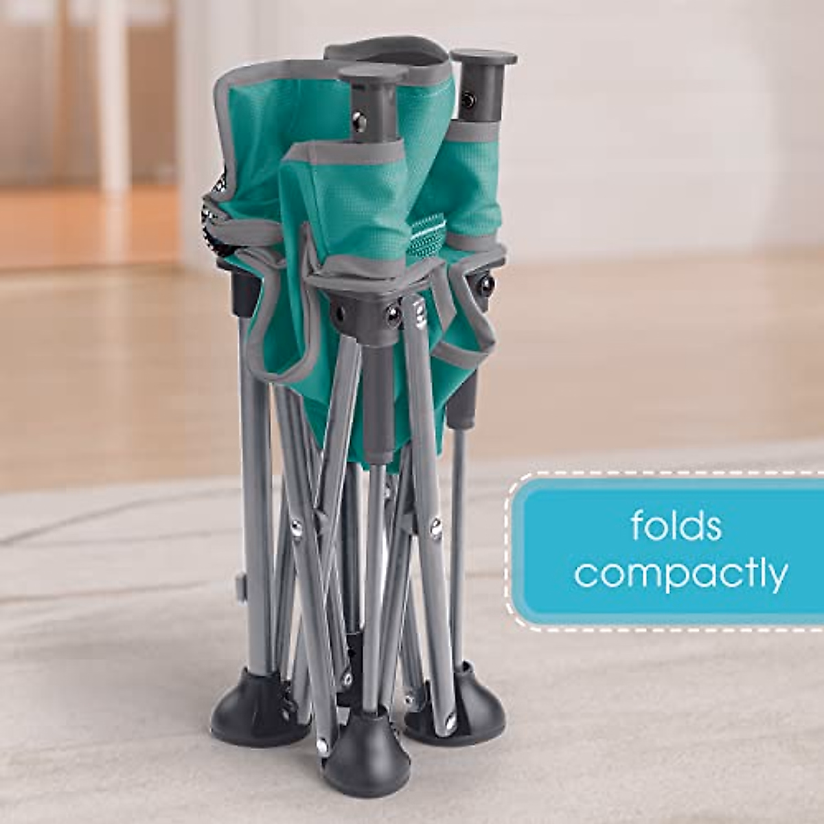 Summer Pop ‘N Sit Portable Booster Chair, Teal & Gray - Booster Seat for Indoor/Outdoor Use - Fast, Easy and Compact Fold