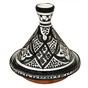 Moroccan Handmade Serving Tagine Exquisite Ceramic With Vivid colors Original 8 inches Across