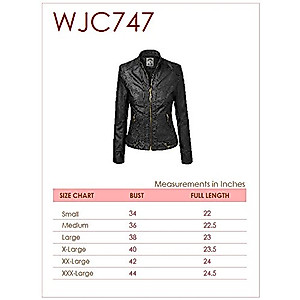 Lock and Love LL WJC747 Womens Dressy Vegan Leather Biker Jacket L Camel