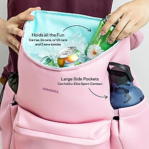 Corkcicle Lotus Backpack Cooler Bag, Orchid, 15.5” x 17” – Keep Cool All Day with Portable Backpack Cooler – Side Pockets & Food Safe Interior