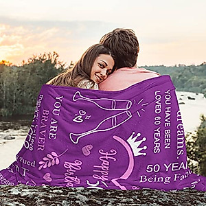 Kmayro 60-Year-Old Birthday Decoration for Her, Mom, Wife, 60th Birthday Gifts for Women 50" X 60" Blanket, Happy 60th Birthday Gifts for Women, Funny 60th Birthday Gift Ideas Perfect Throw Blankets