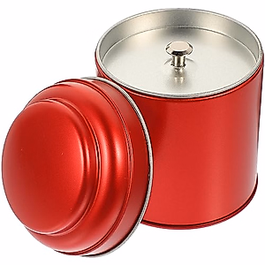 Containers with Lids Tea Canister Sealing Tea Jar Small Tea Tinplate Sealed Tea Storage Tin Sealing Tea Container Tea for Loose Tea Coffee Bean Sugar Salt (Red) Red