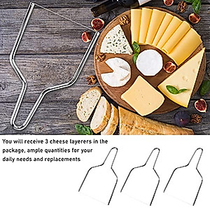 WXJ13 3 Pcs Cheese Cutter Butter Slicer Divider Stainless Steel Cheese Slicer With Cord Kitchen Slicing Knife for Bread Cake Cheese Butter Cutting