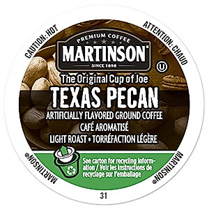 Martinson Single Serve Coffee Capsules, Texas Pecan, Compatible with Keurig K-Cup Brewers, 24 Count