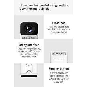 Global Version Wanbo T2 MAX Projector 1080P Mini LED Portable WiFi 5000Lux Full HD Projector 4K Android 9.0 1GB RAM 16GB ROM1920*1080P Keystone Correction for Home