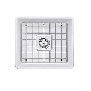 Nantucket Sinks T-FCFS-20 20-Inch Single Bowl Fireclay Farmhouse Kitchen Sink, White