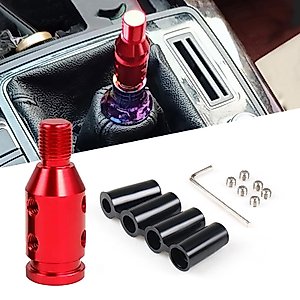 UGSHY 1 PC M12 x 1.25 Universal Shift Knob Adapter, Aluminum Alloy Transmission Gear Stick Shift Connector, for Non Threaded Shifters (Red)