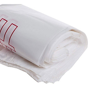 TashiBox Plastic bags with handles，thank you bags，Measures 11.5" X 6.25" X 21", 15mic, 0.6 Mil (400 Count),Reusable and Disposable Grocery Bags