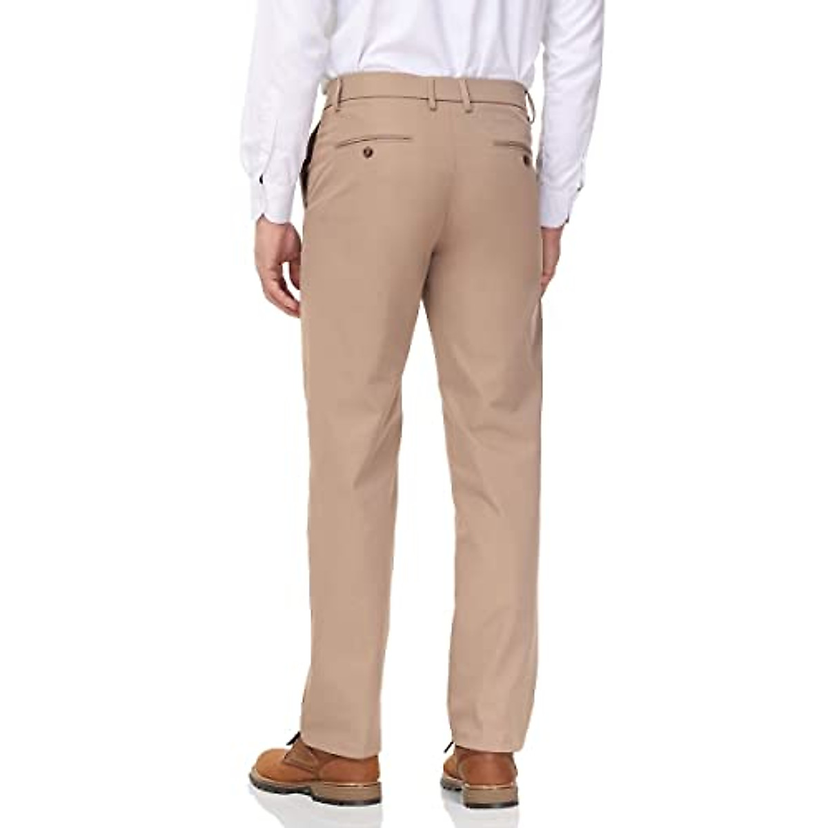 Soojun Men's Classic Fit Wrinkle Resistant Comfort Waist Flex Pant, Khaki, 38Wx30L