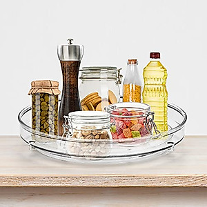Ravinte Turntable Lazy Susan Organizer - 360° Rotating Round Clear Lazy Susan Organizer for Storage - 9 Inch 1 Pack Acrylic Spinning Lazy Susan for Dinning Table, Fridge, Cabinet, Pantry, Countertop