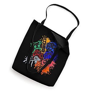Video Gamer Gaming Game Controller Color Splat Men Teen Kids Tote Bag
