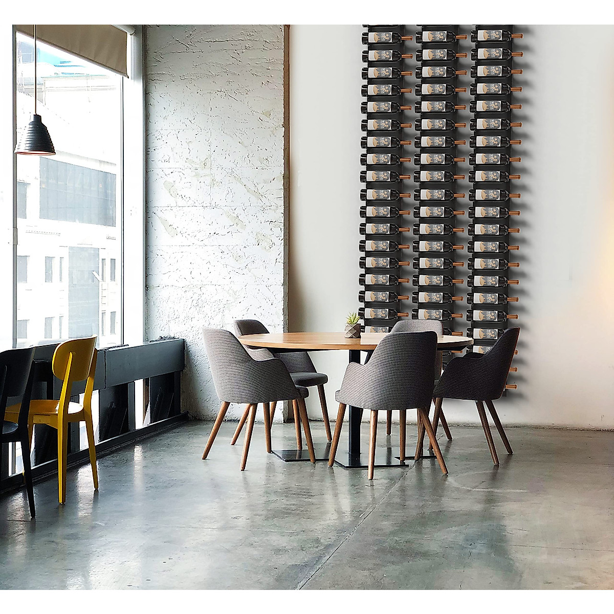 Jagged Ridge Wine Rooms 12 Bottle Wall Mounted Wine Rack Hanging Wall Wine Rack - Stylish & Modern Wine Storage Rack, Alloy Steel, Colour - Matte Black Powder Coat Finish