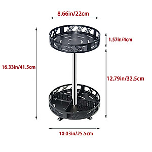 AIWFL 2 Tier Lazy Susan Turntable Spice Rack 360° Rotating Storage Rack Seasoning Rack for Kitchen Closet Cabinet Bathroom Countertop