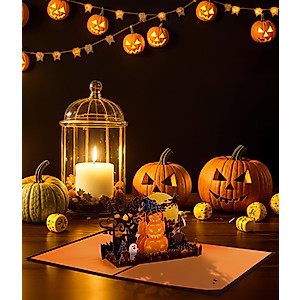 Magic Ants Halloween Pop Up Card - 3D Greeting Card, Happy Halloween Card, Pumpkin Card,Pop Up Spook Pumpkin Card,Pop Up Gift Cards,Popup Birthday Card for Best Friend,with Envelope